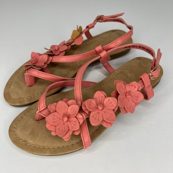 Andiamo | Shoes | Andiamo Womens Adaphne Peach Floral Buckle Man Made ...